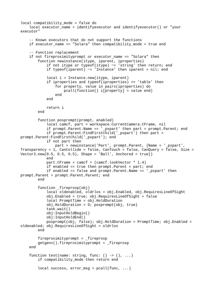 Roblox Executor Compatibility Script | PDF | Computer Programming ...