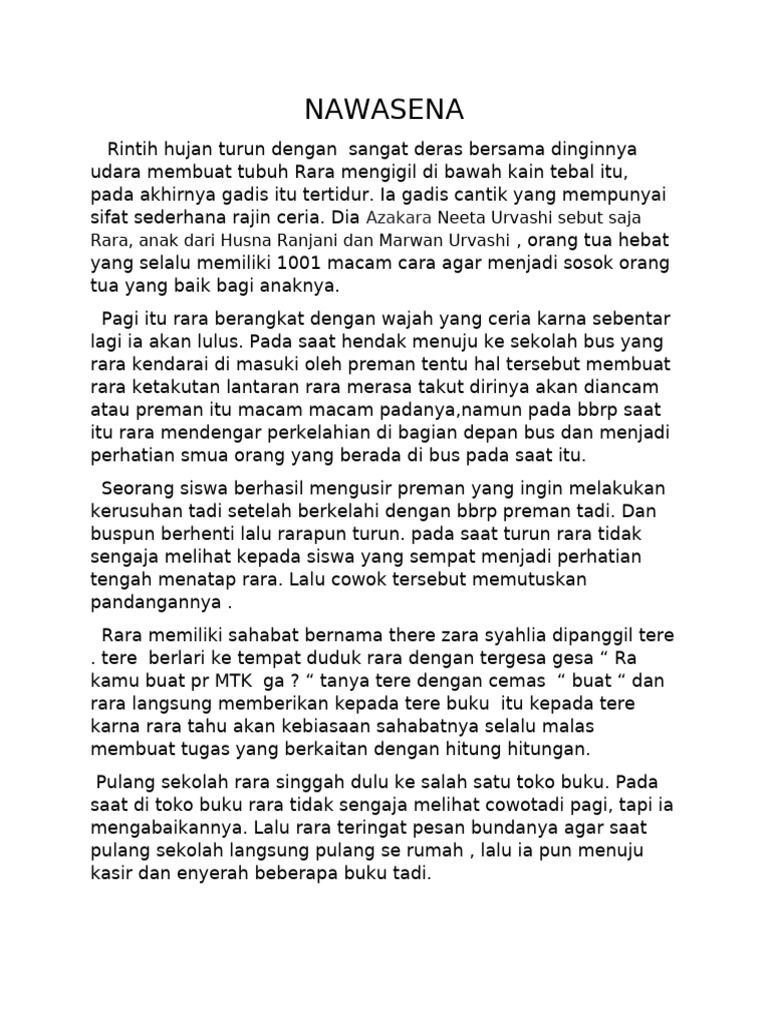 Contoh Cerpen Khaira Azzahra | PDF | Agama & Spiritualitas | Fiksi ...