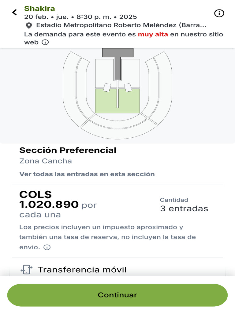 Boletas Shakira Estadio Metropolitano Roberto Meléndez (Barranquilla ...