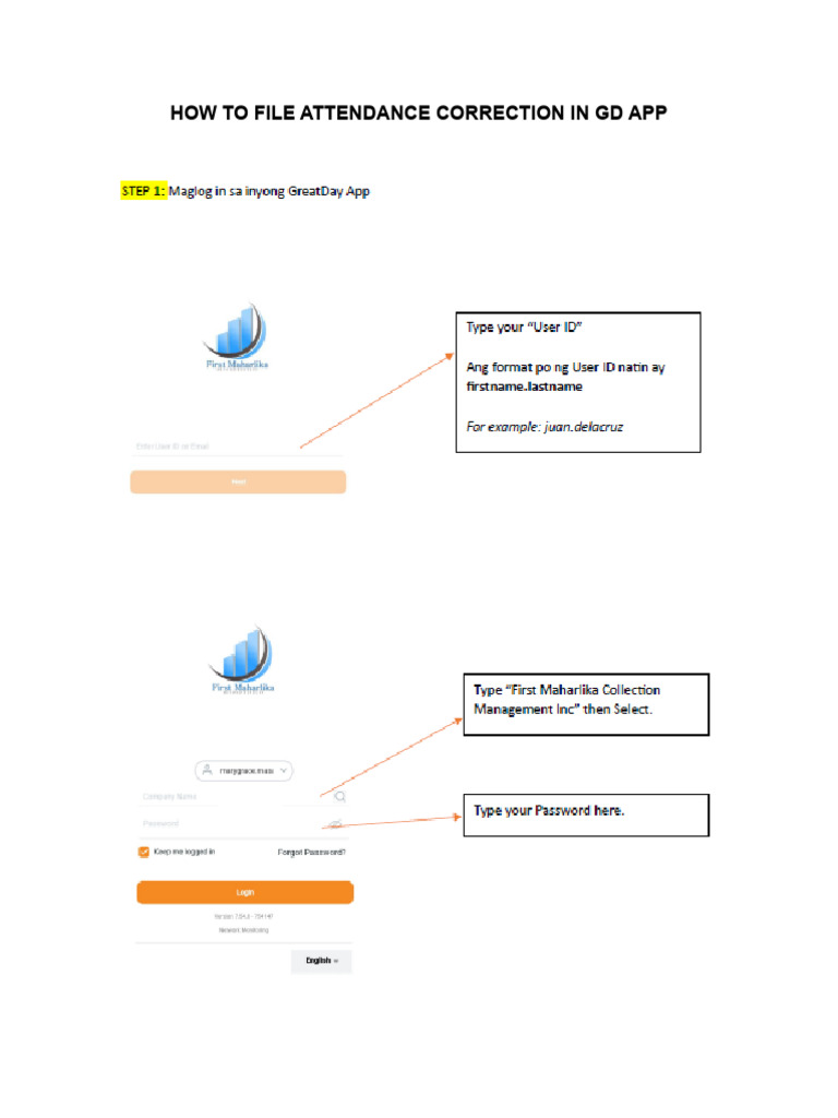 How To File Attendance Correction in GD App | PDF