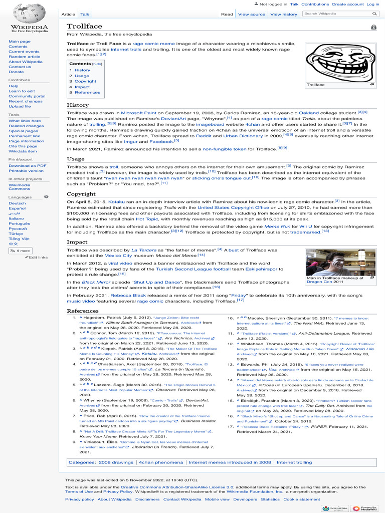 Trollface - Wikipedia | PDF | Cultural Trends | Popular Culture & Media ...