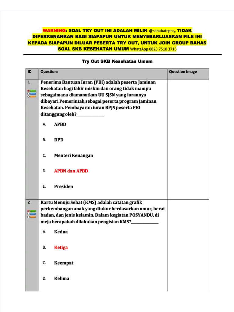 PDF Paket Soal SKB Kesehatan Umum - Compress | PDF | Self-Improvement | Wellness