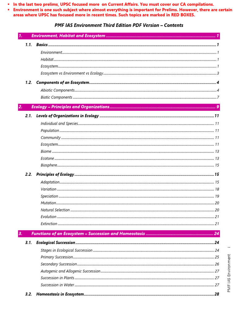 PMF IAS Environment 3rd Edition Overview | PDF | Biodiversity | Ecosystem