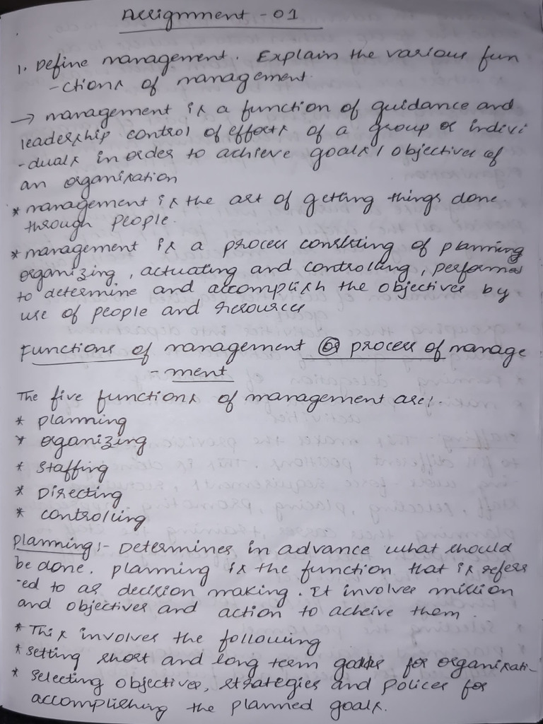 Management Notes | PDF