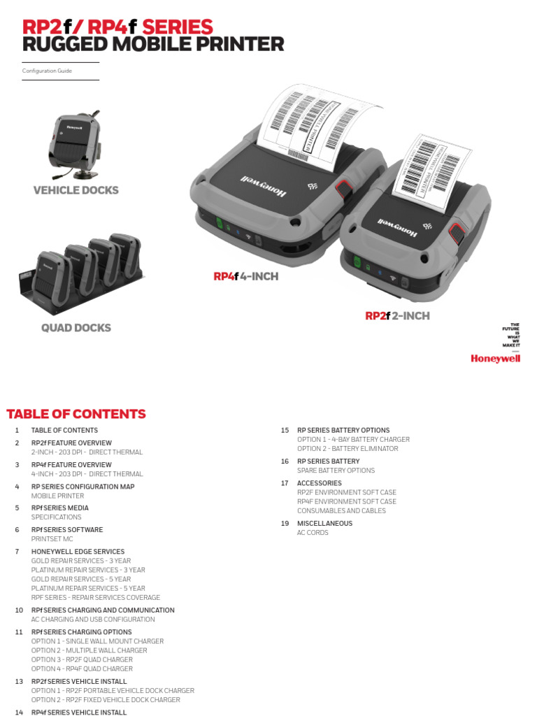 Sps PPR RPF Series Mobile Printer Configuration Guide | PDF | Battery ...