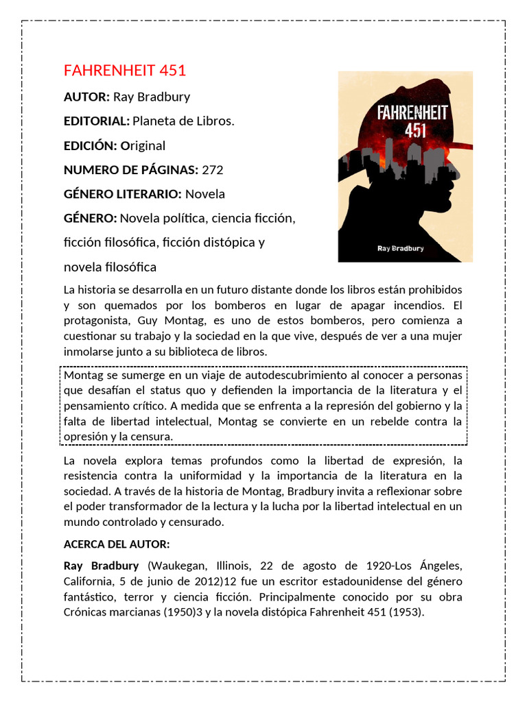 Fahrenheit 451-Reseña | PDF