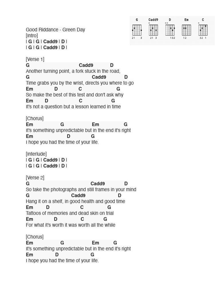 Good Riddance Guitar | PDF