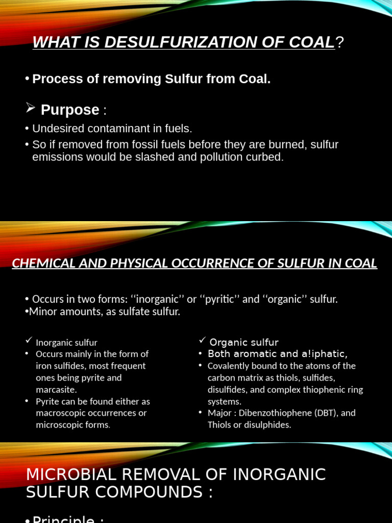 Microbial Desulfurization of Coal | PDF | Sulfur | Iron