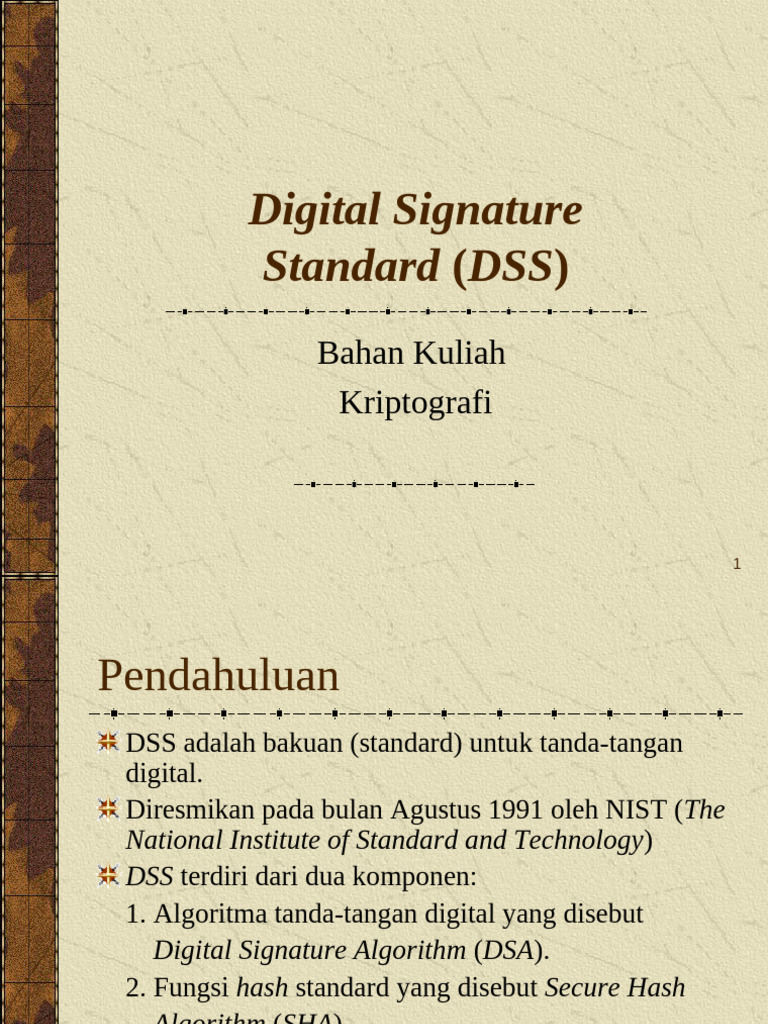 Digital Signature Standard (DSS) | PDF