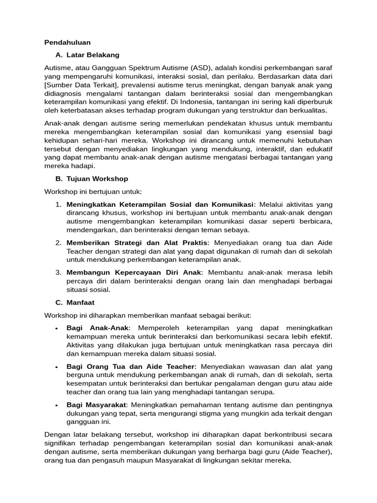 Proposal Workshop Umm-Dita | PDF