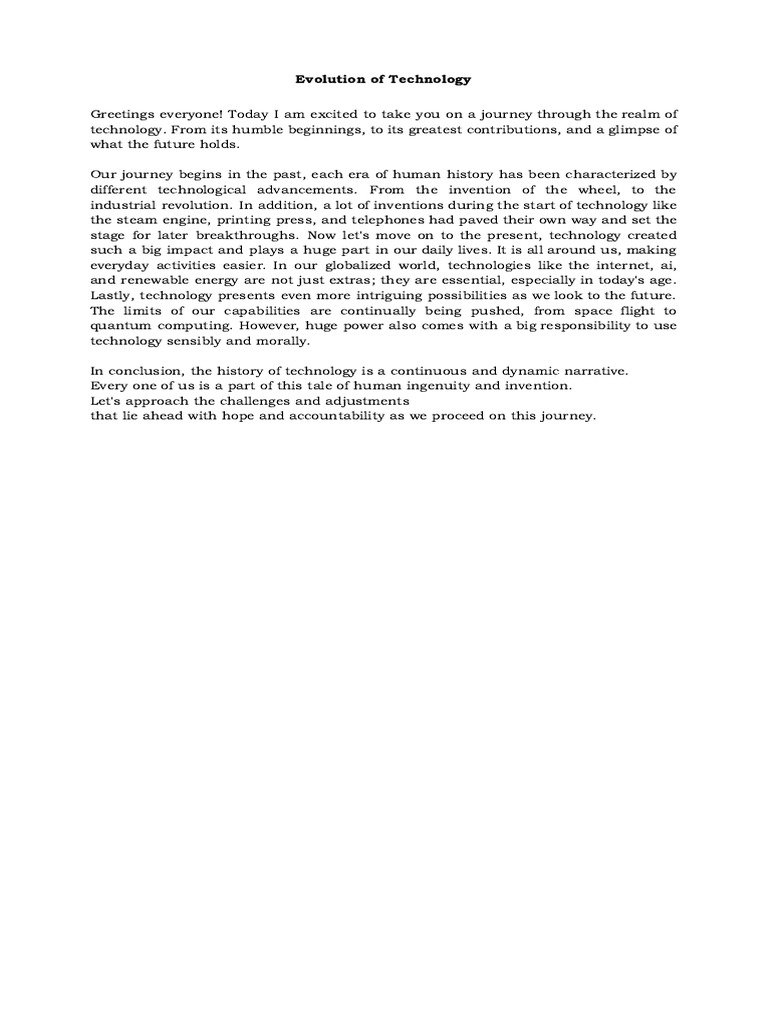 Tech Evolution: Past, Present, Future | PDF | Computers | Technology ...