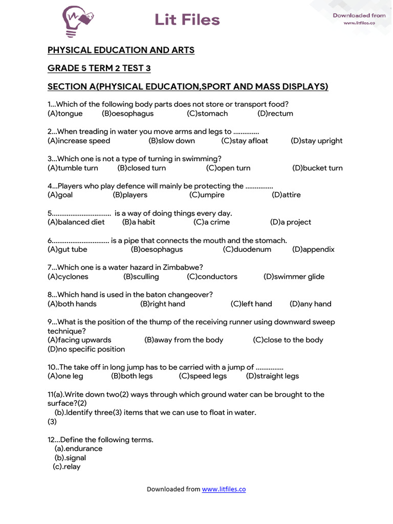 GRD 5 P.E, Sport and Mass Displays 3 | PDF | Teaching Methods & Materials