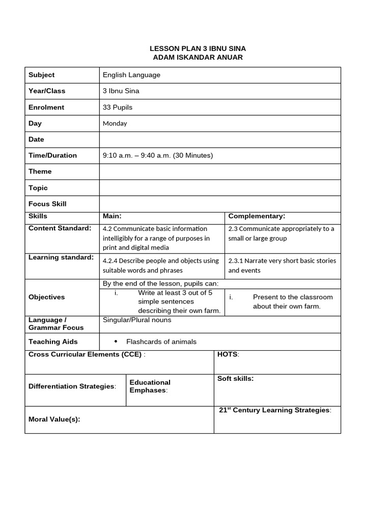 YEAR 3 (TOPIC 7) ANIMALS | PDF | Plural | Learning