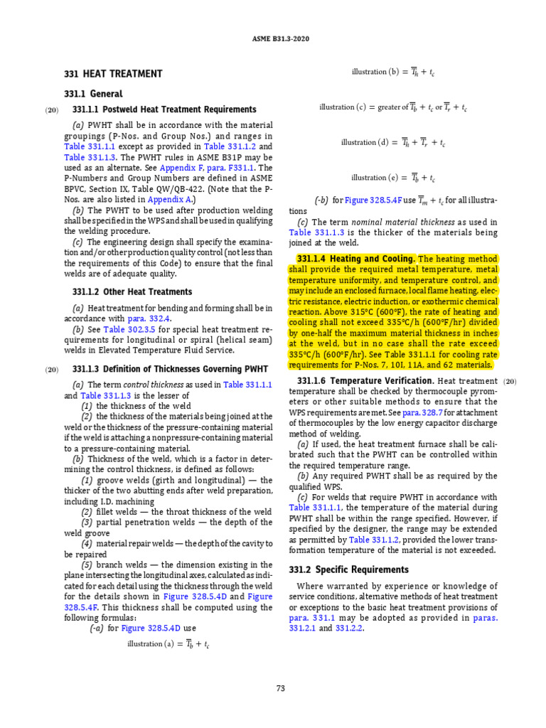Asme B31.3 - 2020 Heating and Cooling PWHT | PDF | Welding | Construction