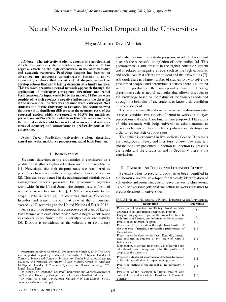 Neural Networks To Predict Dropout at TH | PDF | Artificial Neural Network | Machine Learning