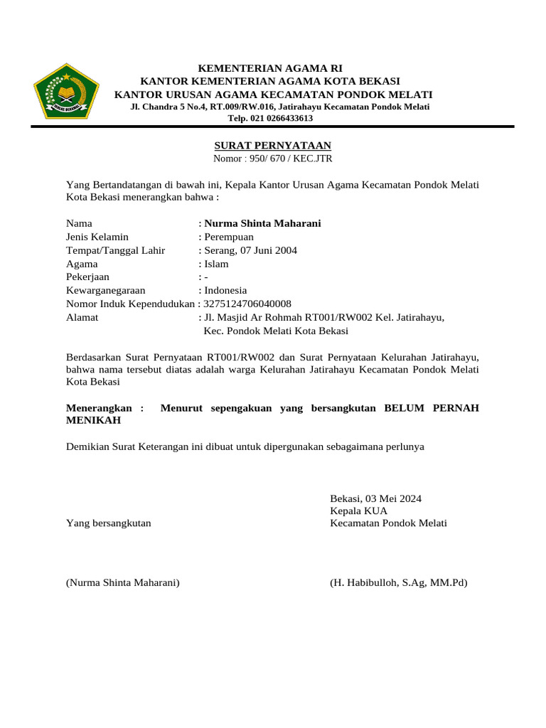 Kementerian Agama Ri Shinta | PDF