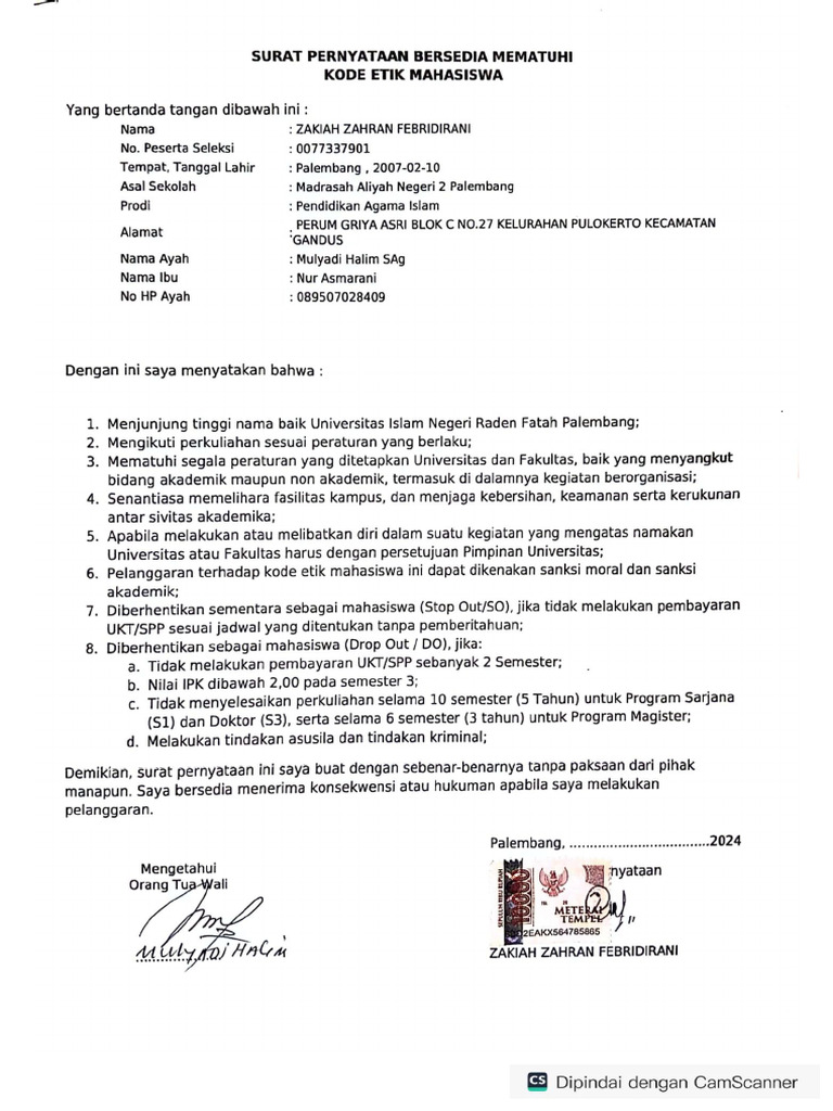 Kode Etik Mahasiswa | PDF