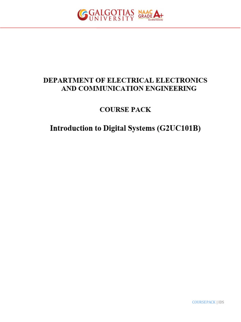 Ids - Course Pack 2023-24 | PDF | Logic Gate | Boolean Algebra