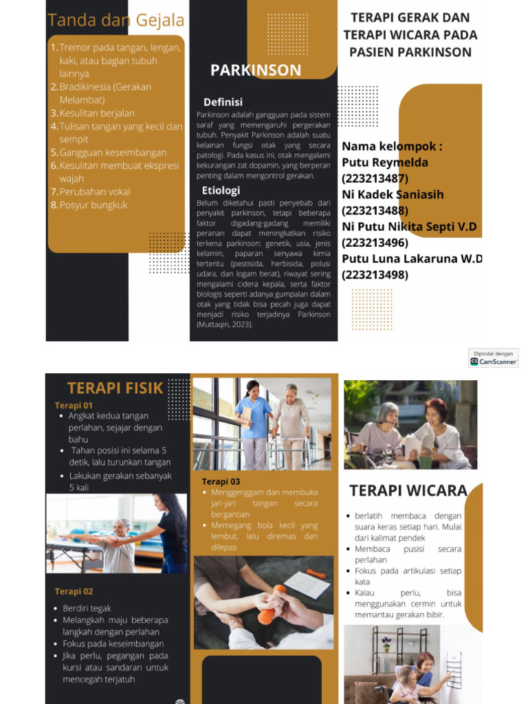 Leaflet Kelompok 3 - Pasien Parkinson | PDF