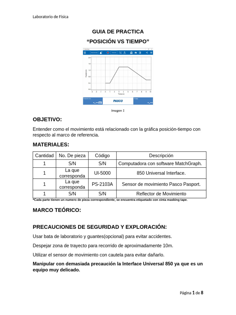 Posicion Vs Tiempo MatchGraph | PDF | Velocidad | Laboratorios