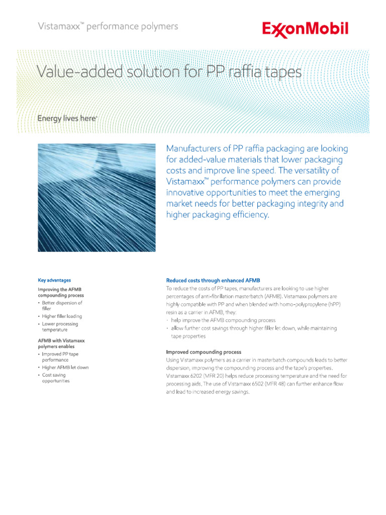 Vistamaxx For Raffia Tape | PDF