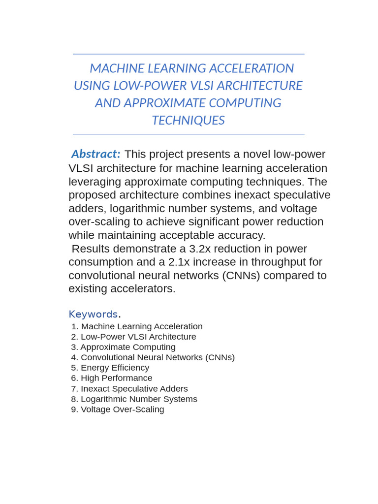 Machine Learning Acceleration Using Low | PDF | Computers