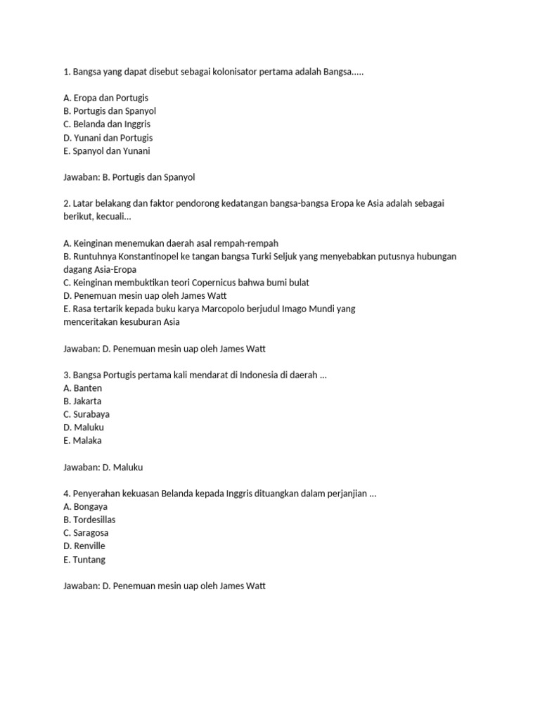 Soal Sejarah Xi Edit | PDF | Politik | Perjalanan