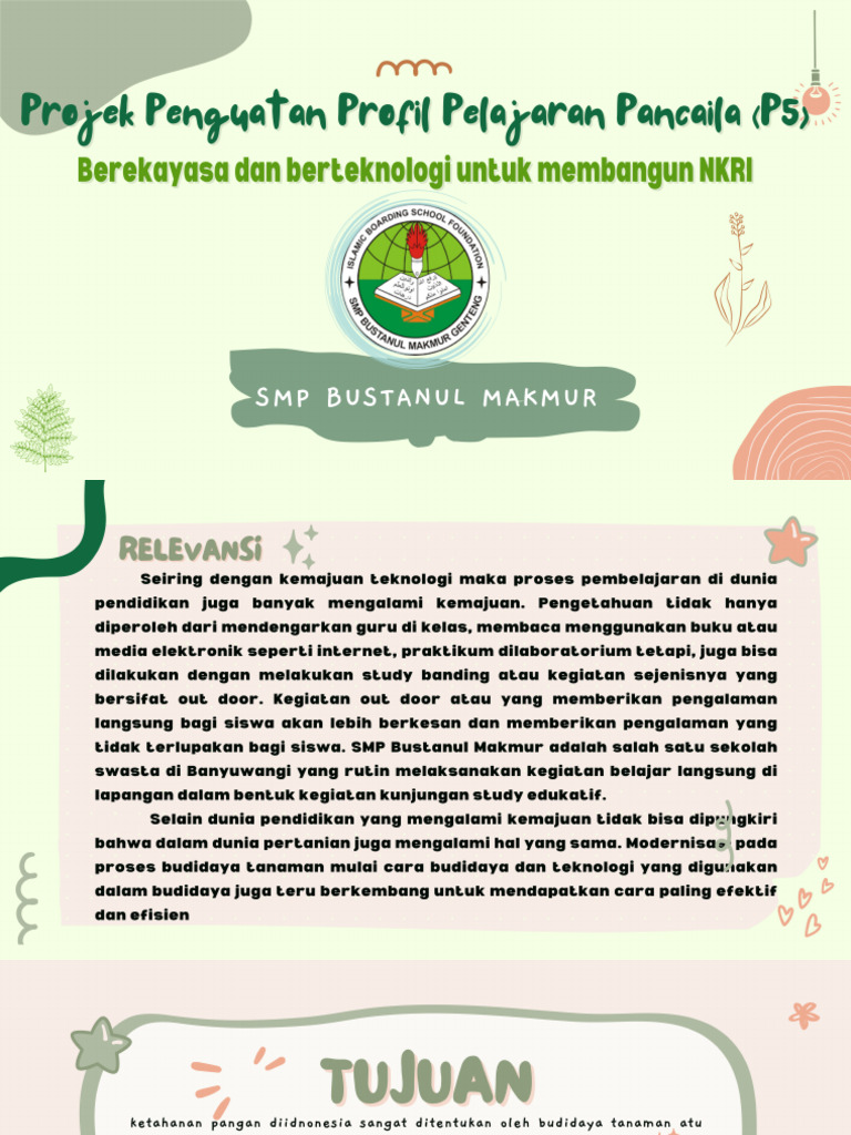 Modul P5 Berekeyasa Dan Berteknologi SMP Bustanul Makmur | PDF