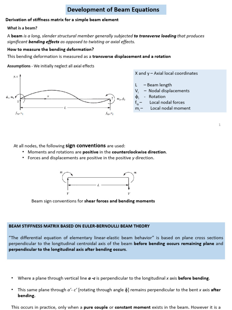 Lec # 4 - [FEA-Beam]-27-02-2023 | PDF | Bending | Beam (Structure)