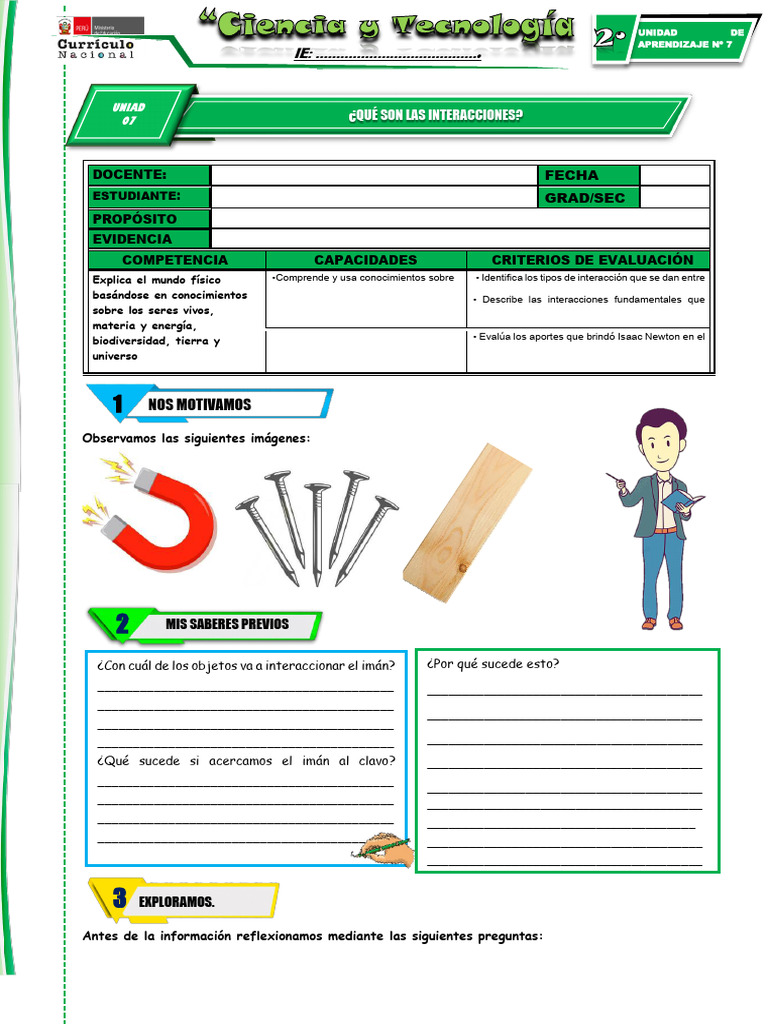 A-2º Act 1 Cyt Unid 7 - Sem 1 | PDF | Interacción fundamental | La energía nuclear