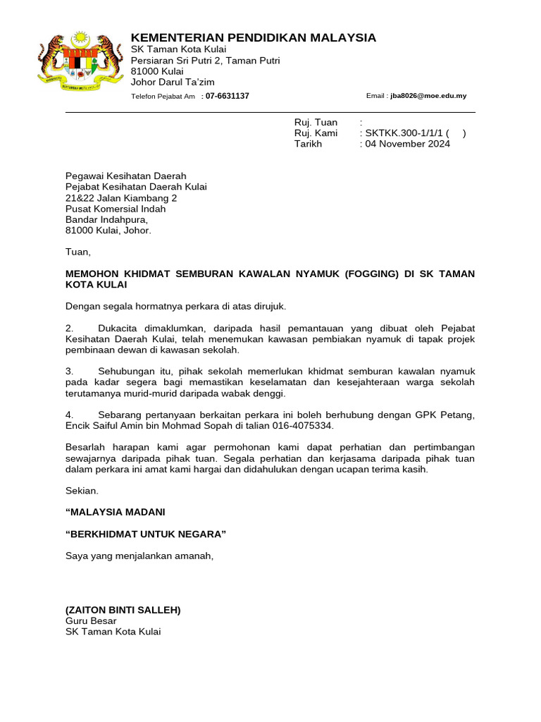 Surat Permohonan Fogging | PDF