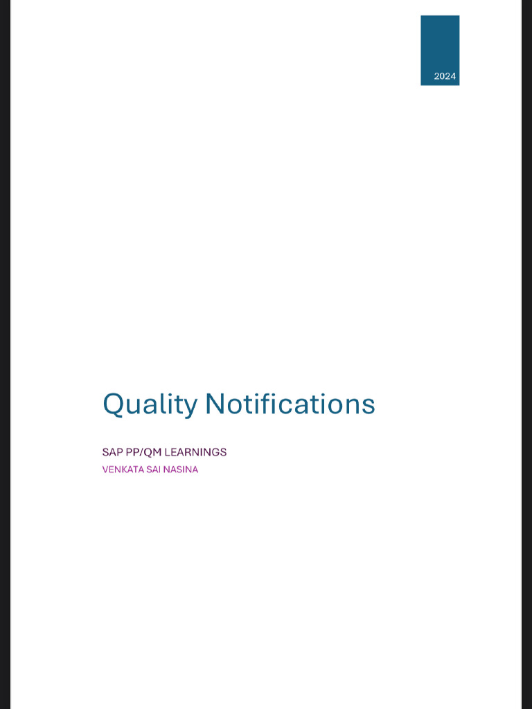 QM Quality Notification | PDF | Information | Computer Science