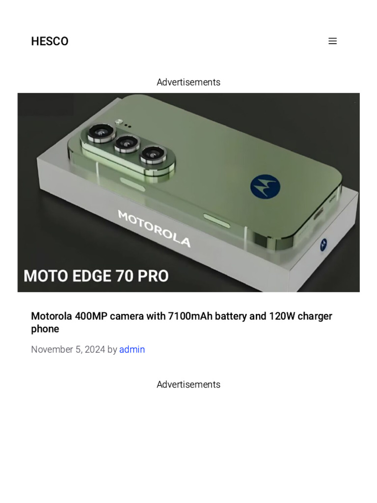 Motorola 400MP Camera With 7100mah Battery and 120W Charger Phone | PDF