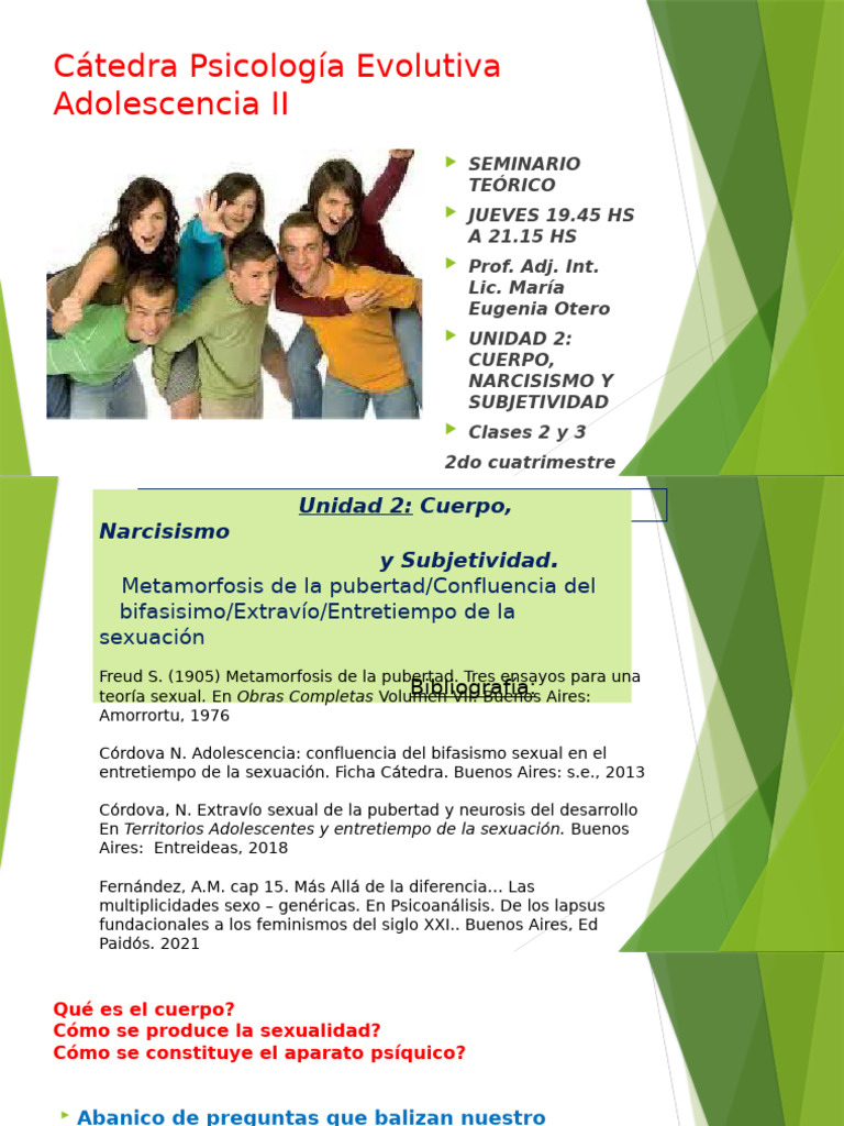 Eugenia Teórico Jueves Clases 2 y 3 Unidad 2 2do Cuat 2024 | PDF | La sexualidad humana ...