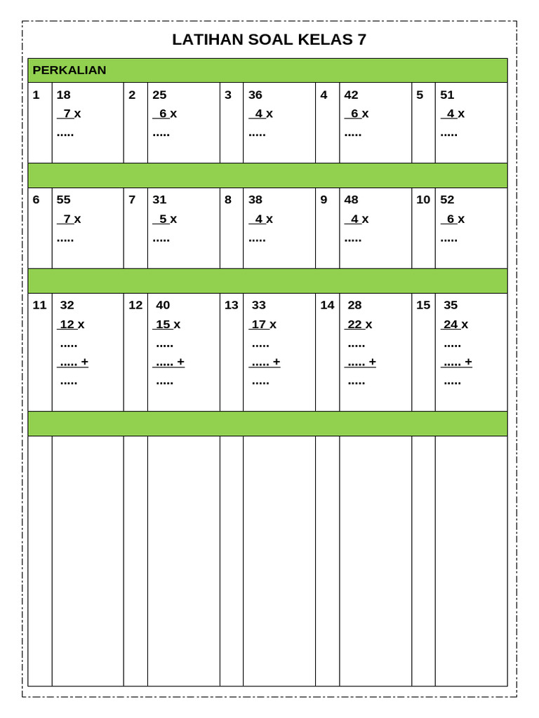 Latihan Soal Kelas 7 | PDF