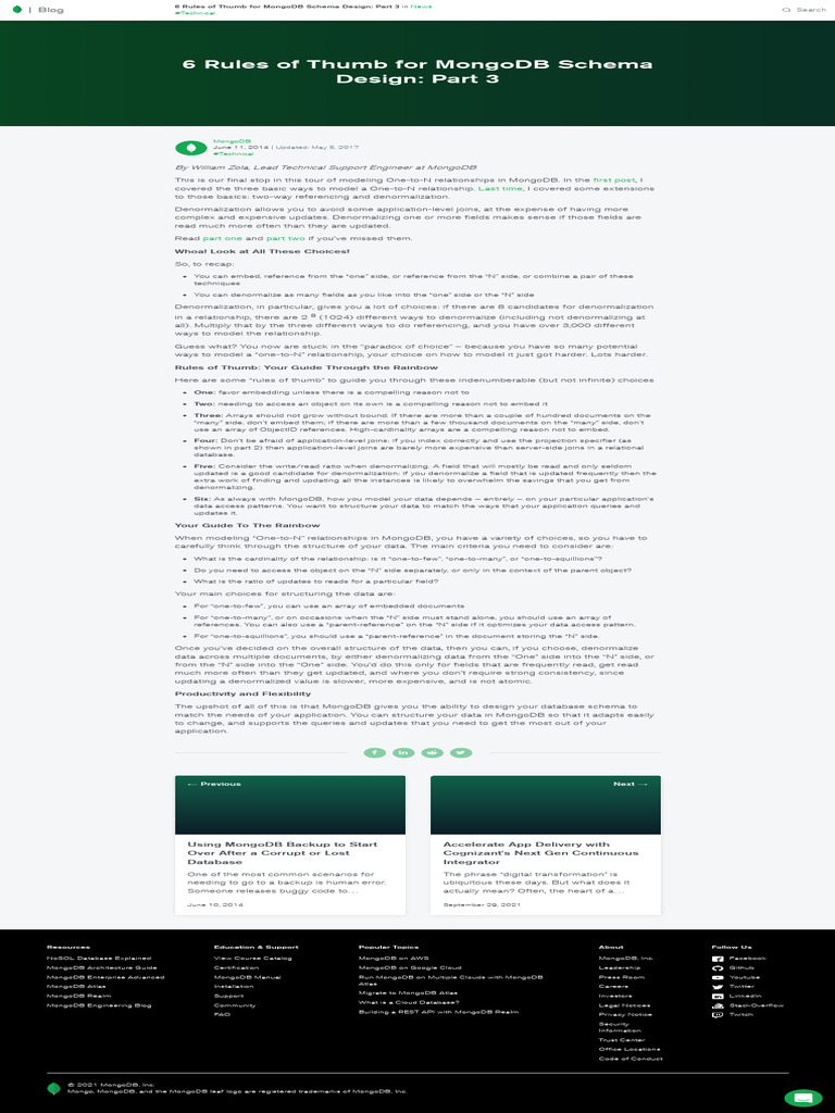 Mongodb Schema Design Part 3 Pdf Mongo Db Databases