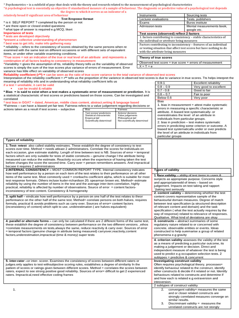 Statistics (RDA) Forumla Sheet | PDF | Validity (Statistics) | Variance