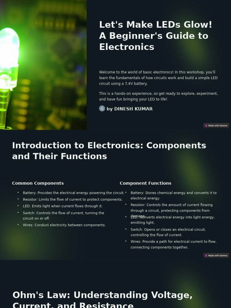Lets Make LEDs Glow A Beginners Guide To Electronics | PDF | Electrical ...
