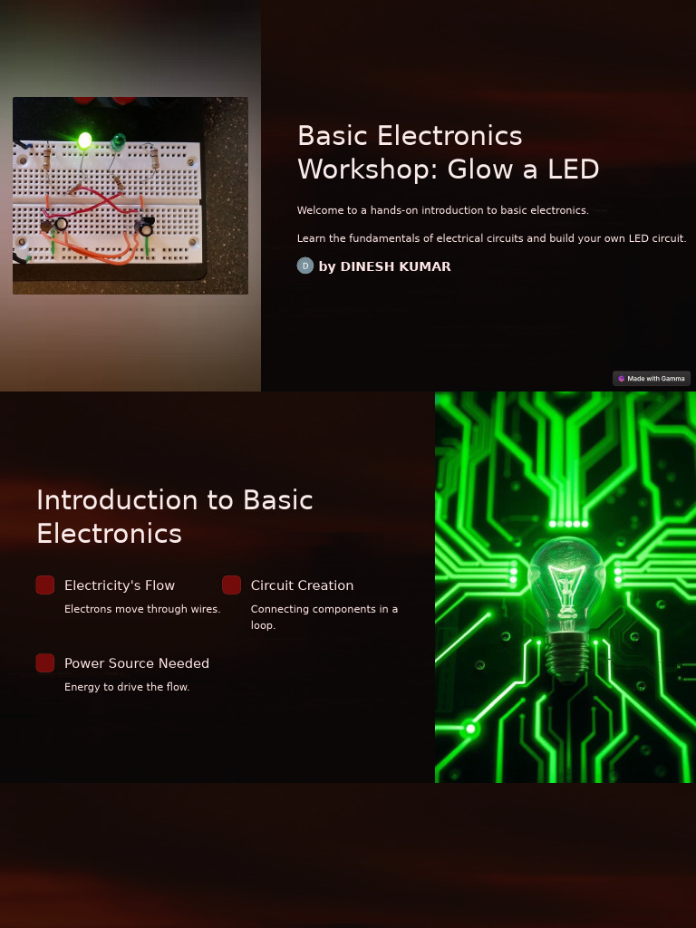 Basic Electronics Workshop Glow A LED | PDF | Science & Mathematics