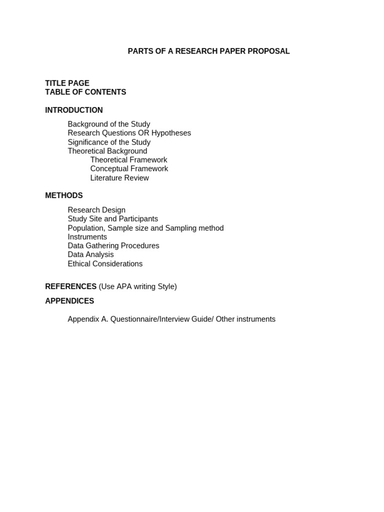 Parts of a Research Proposal | PDF