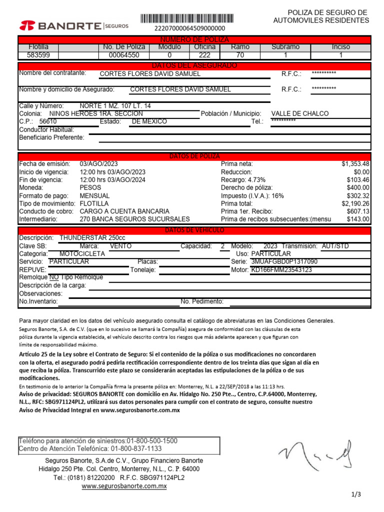 Seguros Banorte | PDF | Póliza de seguros | Seguro