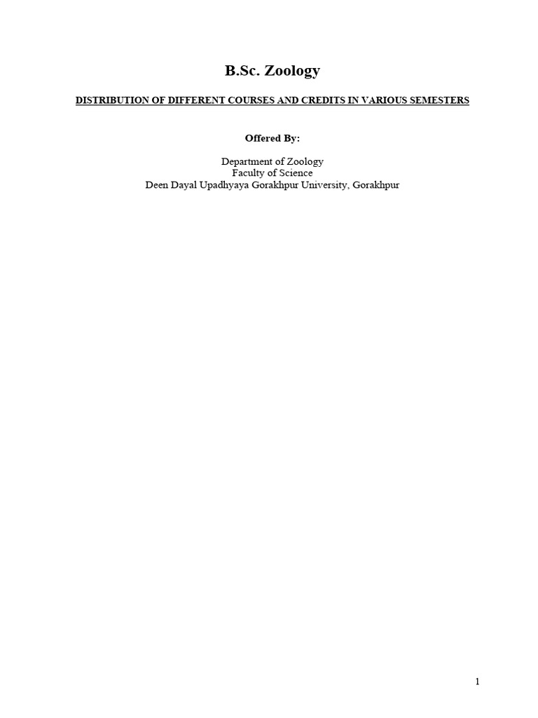 Syllabus B.Sc. Zoology | PDF | Metabolism | Translation (Biology) Syllabus B.Sc. Zoology | PDF | Metabolism | Translation (Biology)