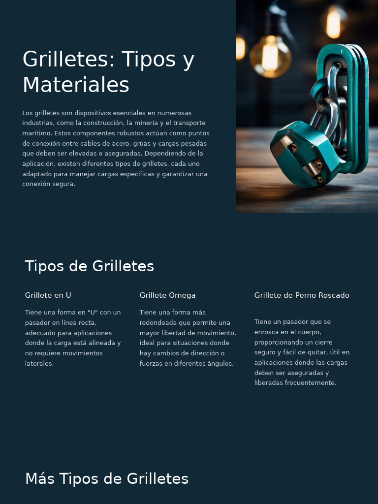Tipos y Usos de Grilletes en Carga | PDF | Tornillo | Acero