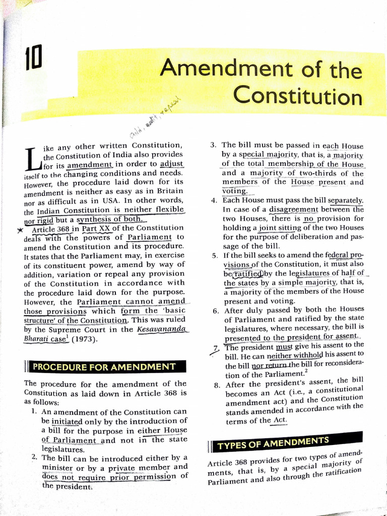 Constitution Amendment Procedure | PDF