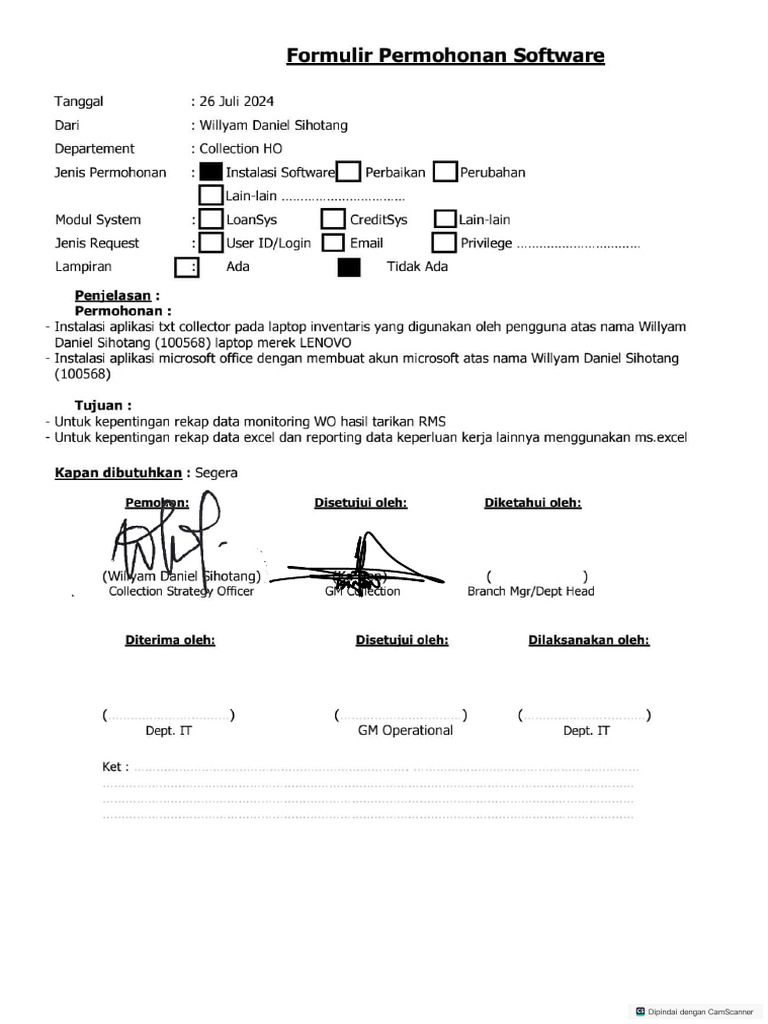 2024 - FPS - Permohonan Instalasi TXT Collector & Akun Ms - Office ...
