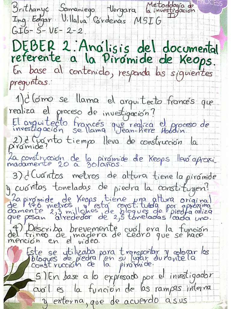 Deber 2. Análisis Del Documental Referente A La Piramide de Keops | PDF