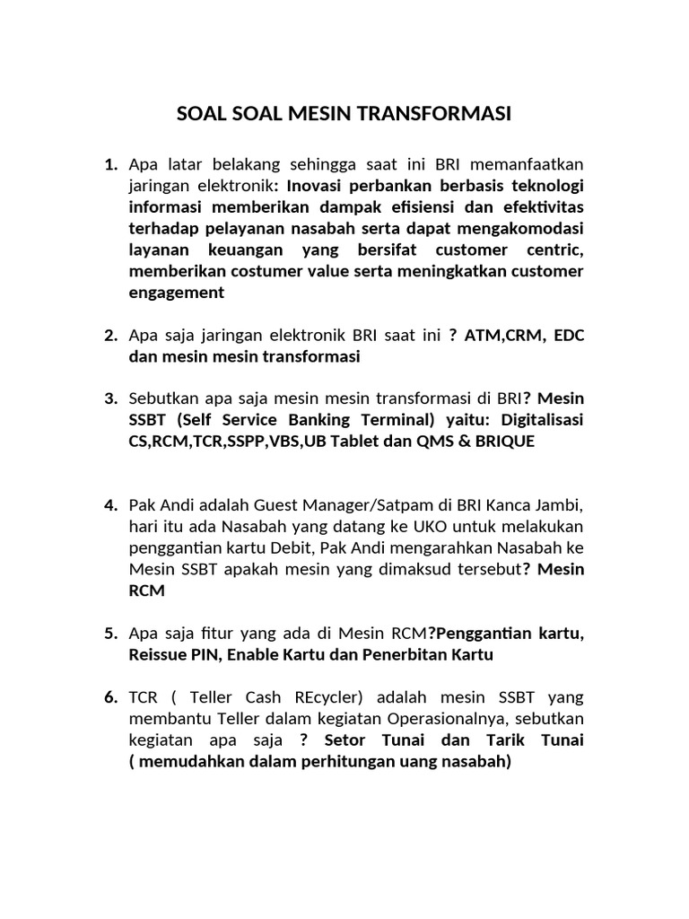 Soal Mesin Transformasi | PDF