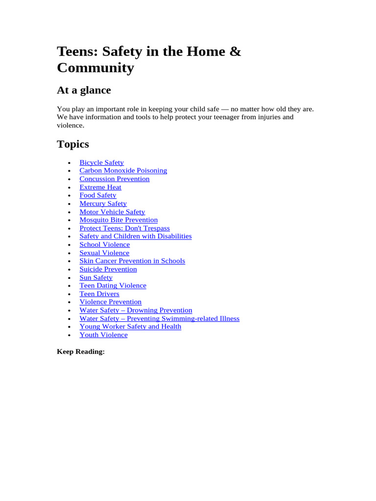 Teens Safety | PDF
