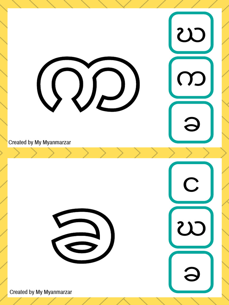 Alphabet Choice Flashcard | PDF | Myanmar | Languages Of Asia