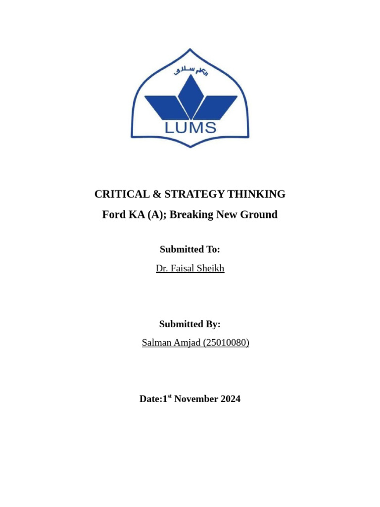 Write Up 4 | PDF | Market Segmentation | Ford Motor Company